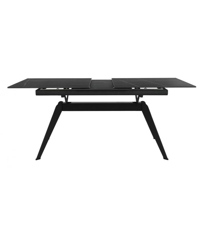 Mesa Rectangular Extensible Lula Cerámica Negra-Dorada | Factormueble