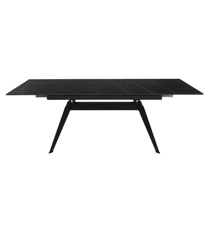 Mesa Rectangular Extensible Lula Cerámica Negra-Dorada | Factormueble