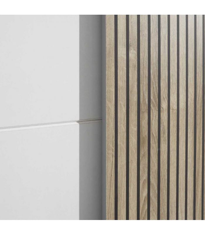 Armario Puertas Correderas Ler Blanco/Roble Alistonado | Factormueble